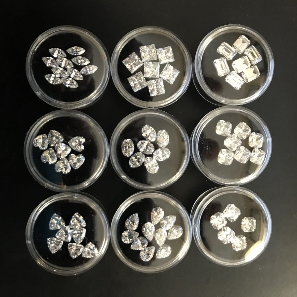 Fancy shape cubic zirconias for practice and comparison use with ASET-Scope